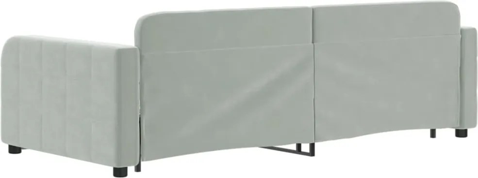 Válenda s přistýlkou světle šedá 90 x 200 cm samet 3196929