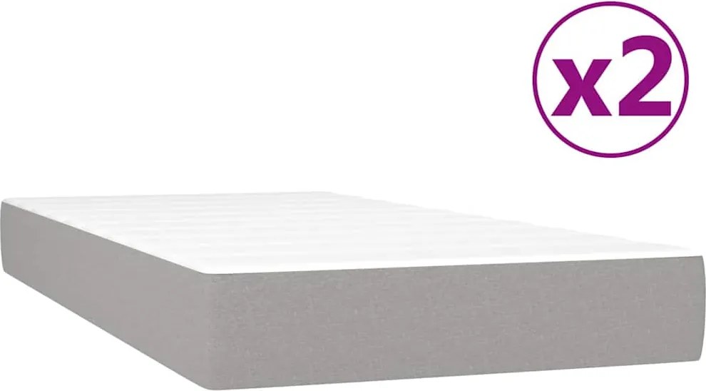 Box spring postel s matrací světle šedá 200 x 200 cm textil 3144546