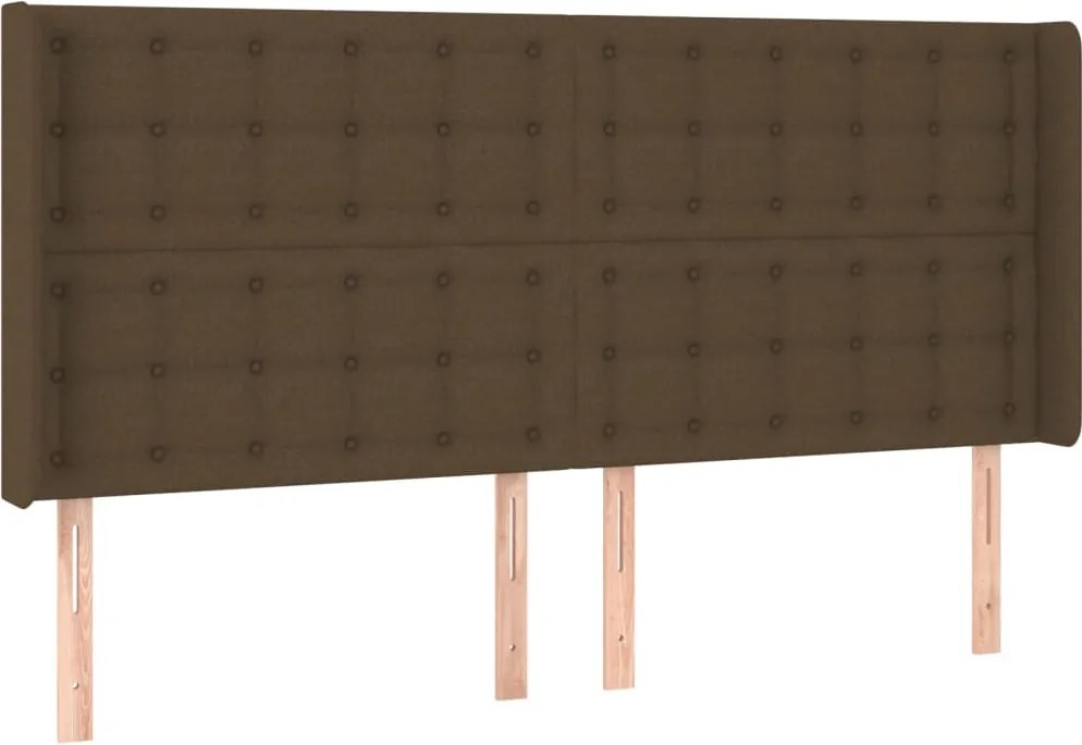 Box spring postel s matrací a LED tmavě hnědá 200x200 cm textil 3138664