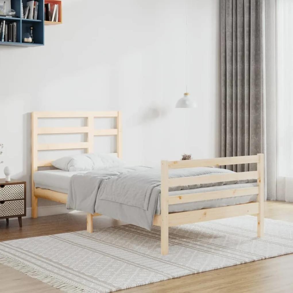 vidaXL Rám postele masivní dřevo 100 x 200 cm [3105854] Barva: Bílá