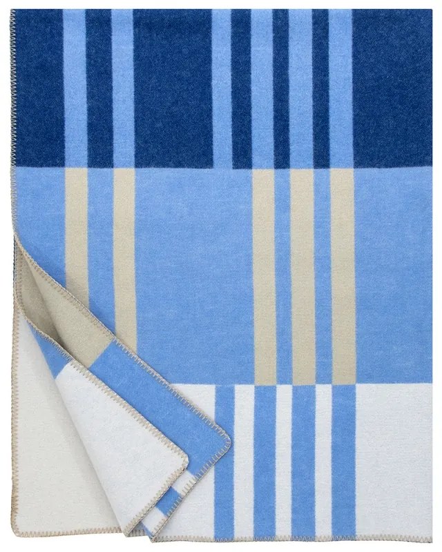 Vlněná deka Toffee 130x180, borůvkově modrá