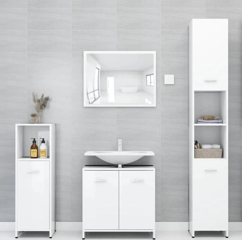vidaXL 3dílný set koupelnového nábytku dřevotříska [3154406] Barva: Bílá