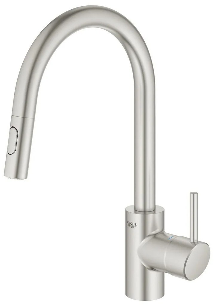 Dřezová baterie Grohe Concetto New s vytahovací sprškou supersteel 31483DC2