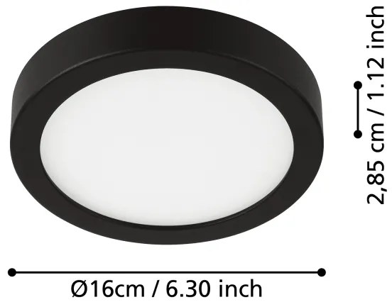 Eglo 900637 - LED Koupelnové stropní svítidlo FUEVA LED/11W/230V IP44 černá
