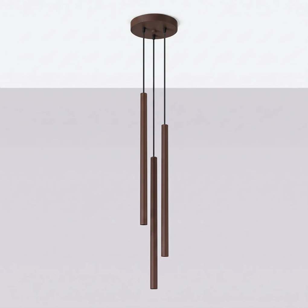 Sollux Lighting Závěsné svítidlo PASTELO 3P hnědé
