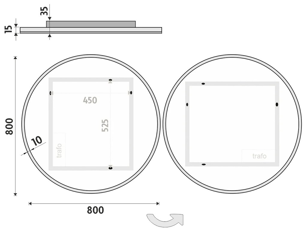 Nimco Kulaté LED zrcadlo pr. 800 - ZP 26002R