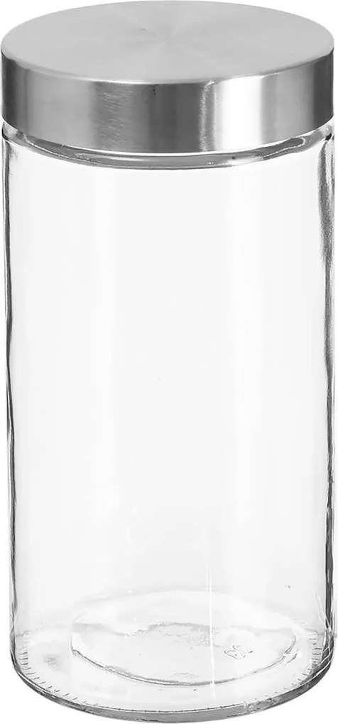 Skleněná nádoba na potraviny s víkem z nerezové oceli, 1700 ml