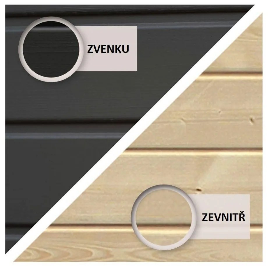 Dřevěný zahradní domek ASKOLA 6 s přístavkem 240 Lanitplast