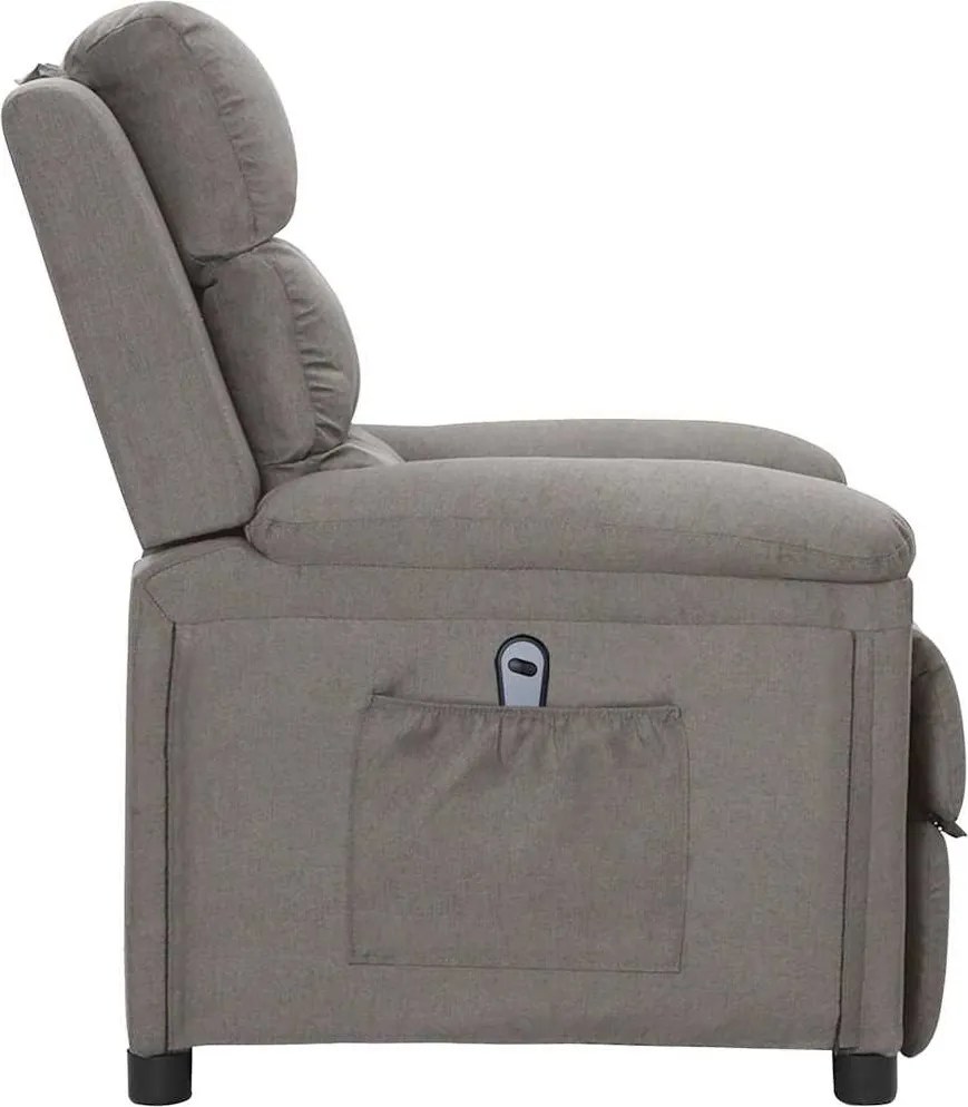 Elektrické polohovací křeslo světle šedé textil 3098963