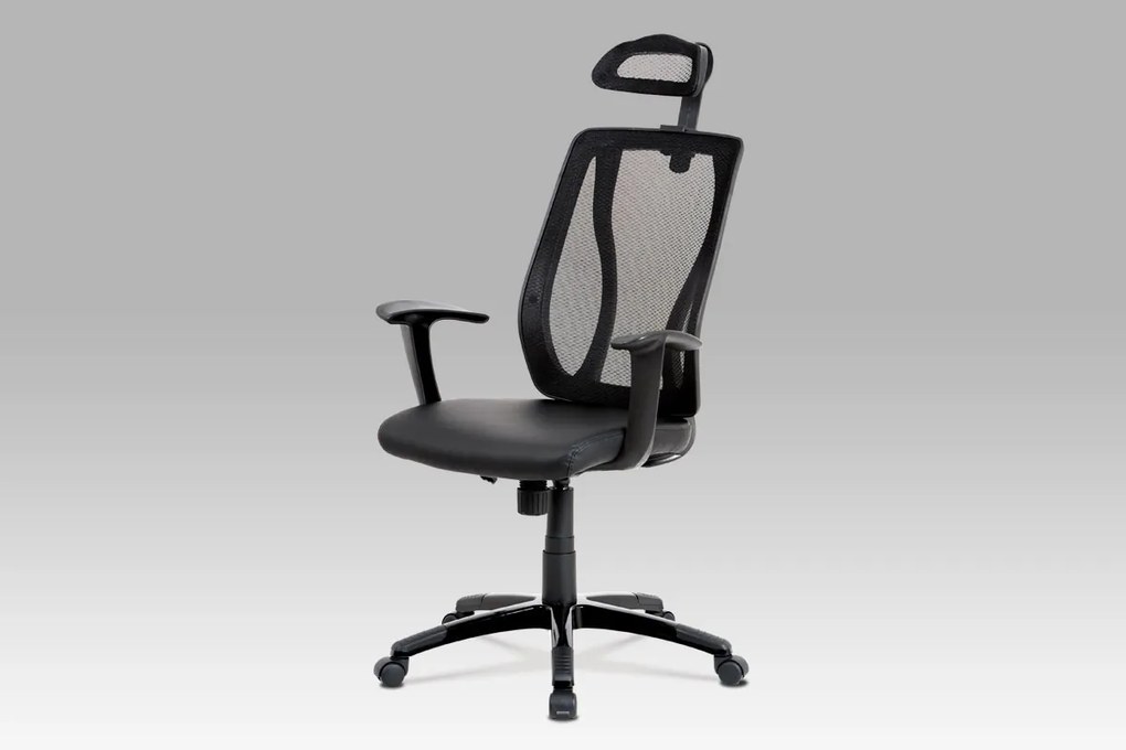 Kancelářská židle černá látka s područkami a kolečky KA-K103 BK