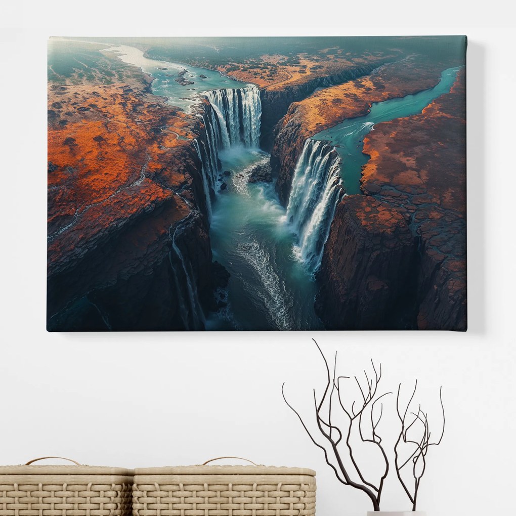 Obraz na plátně - Vodopády Dotek Afriky FeelHappy.cz Velikost obrazu: 90 x 60 cm