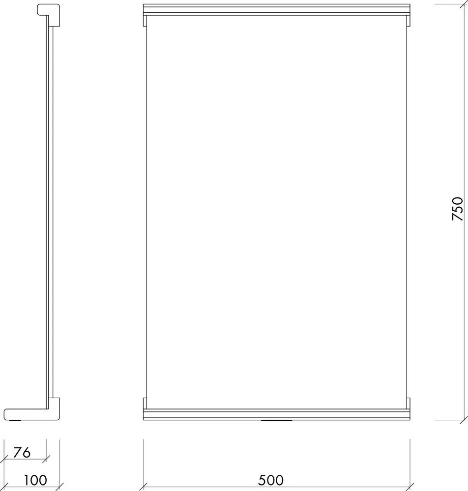 Nástěnné zrcadlo s poličkou s dřevěným rámem 50x75 cm Lun – noo.ma