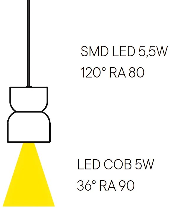 Zlaté závěsné LED svítidlo YONA