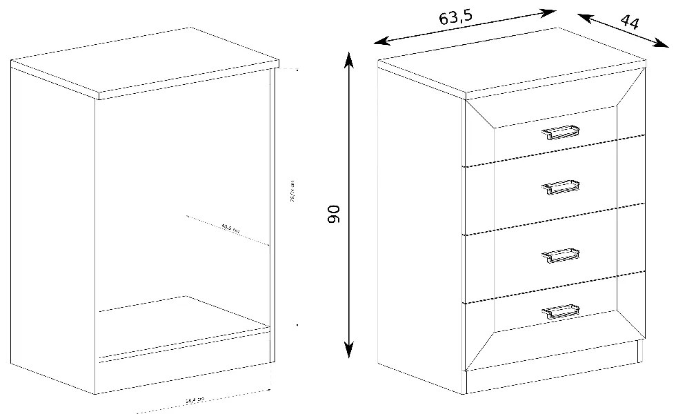 TADEUSZ L | komoda T-4 | 63 cm | lefkas