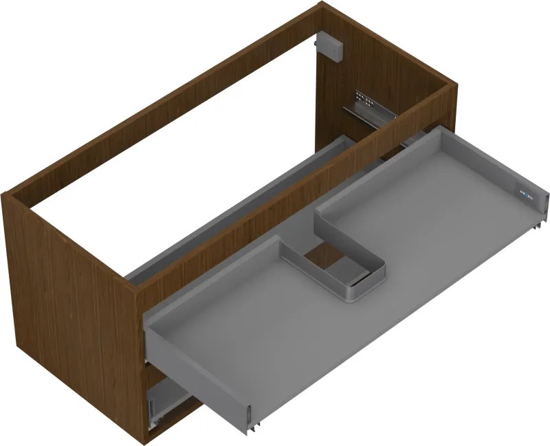 Mexen Box-A, závěsná skříňka 100 cm, 2 zásuvky, ořech, 91AX0-1000-470-2-86