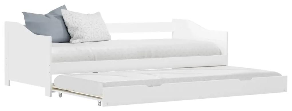 Rám vysouvací postele/pohovky bílý borové dřevo 90 x 200 cm,  283149