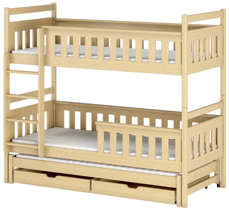 Dětská postel 90 cm KARLA (s roštem a úl. prostorem) (borovice). 1013312