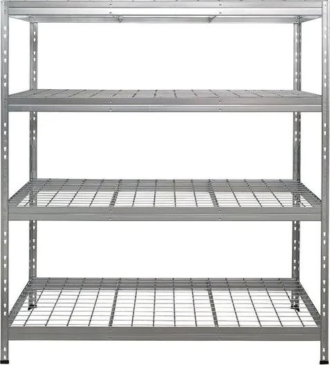 Kovový regál RIVET PRO 180x180x45 ocelová mřížka 4 úrovně pozinkovaná