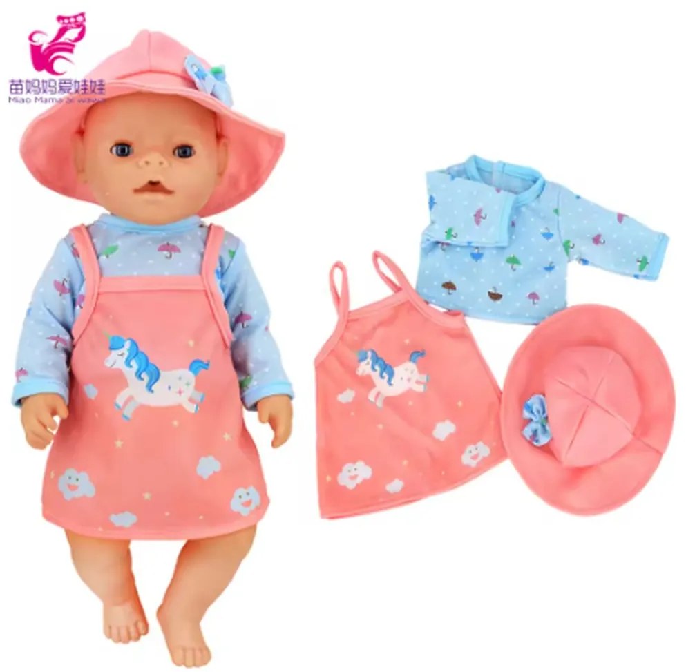 Oblečky pro American girl a Baby Born 43 cm Varianta: A4 set s kloboučkem růžový