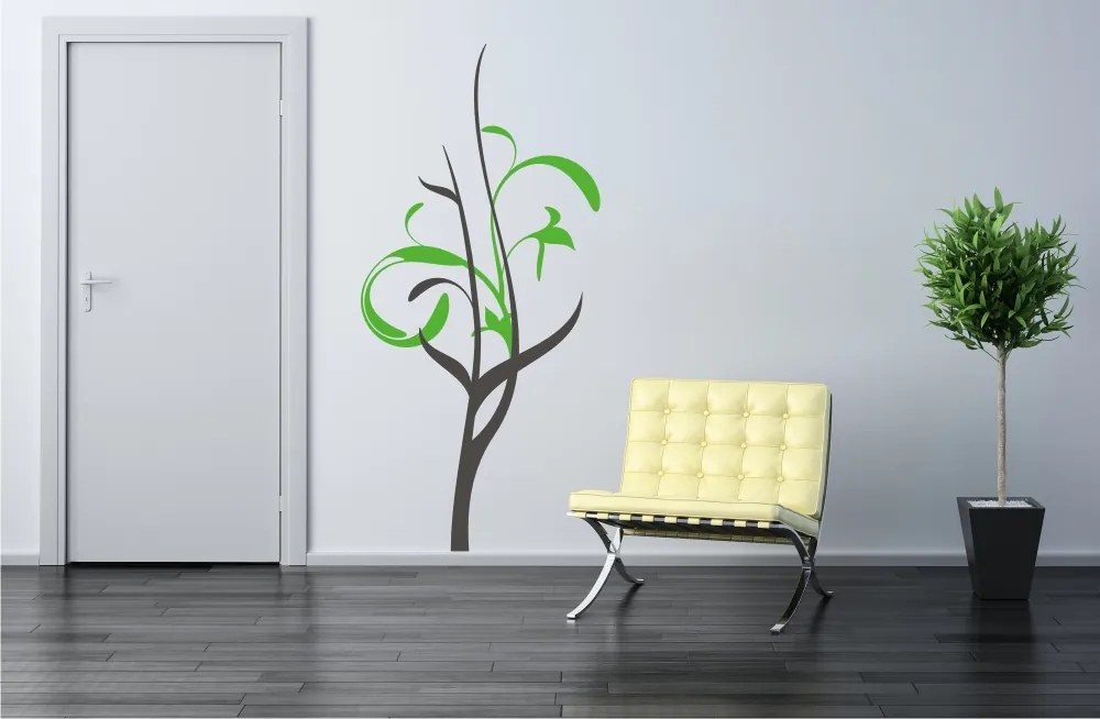 WALLVINIL Samolepky na zeď - Pletený strom Barva: Zelená limetka, Velikost: 60x31 cm