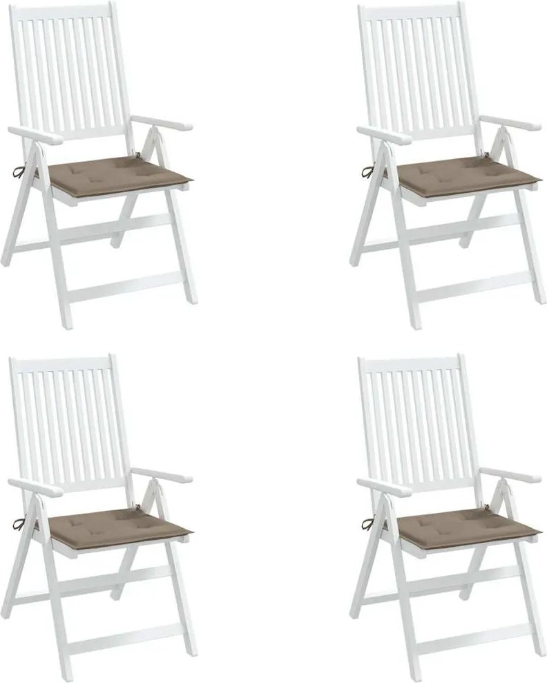Podušky na zahradní židli 4 ks taupe 50x50x3 cm látka oxford 314054