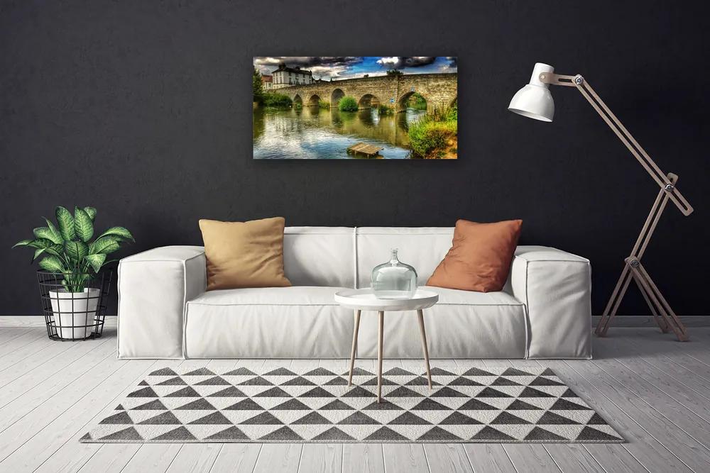 Obraz na plátně Most Řeka Architektura 100x50 cm