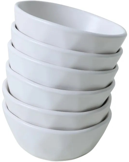 Sada 6 kameninových misek Facetta 12 cm, bílá