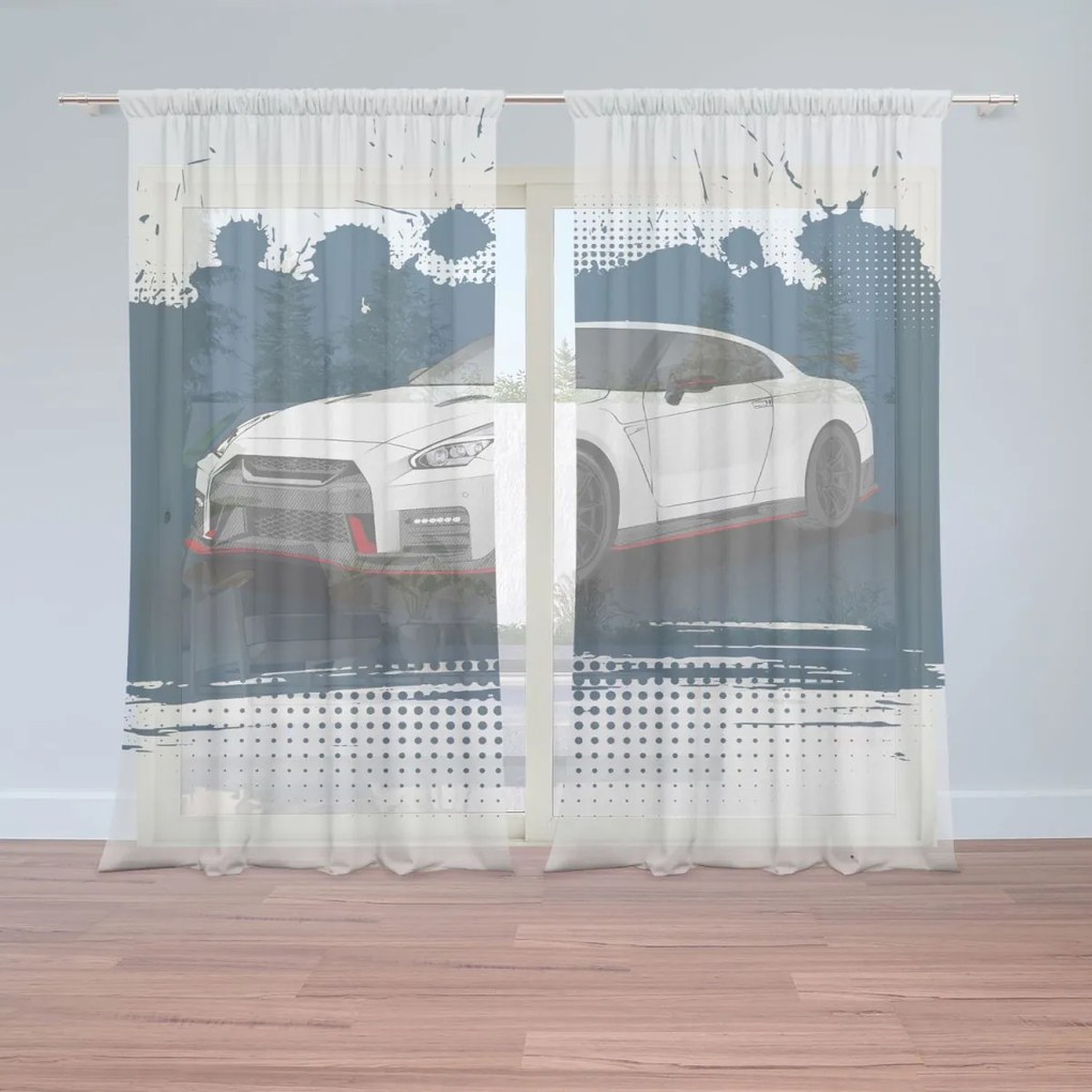 Sablio Záclony Nissan GTR 35 Modrý: 2ks 150x250cm