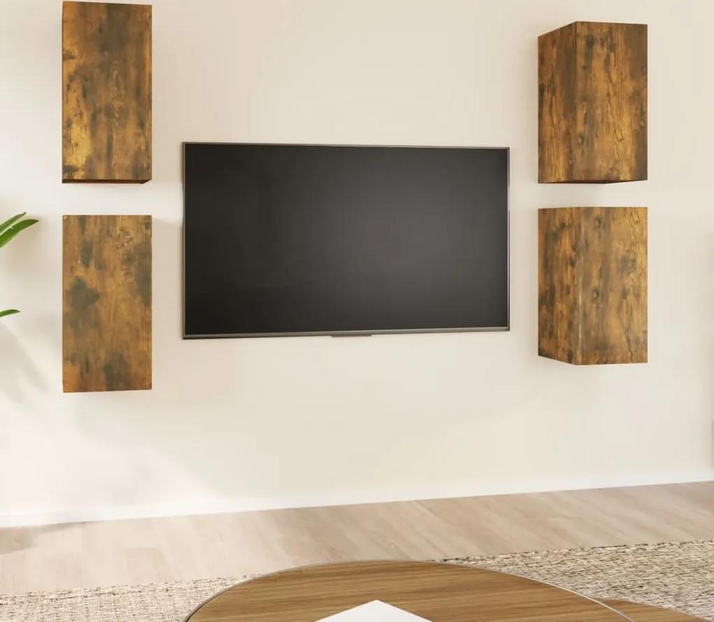 vidaXL TV skříňky 4 ks 30,5 x 30 x 60 cm kompozitní dřevo [3079160] Barva: hnědý dub