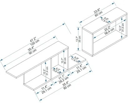 Nástěnná police NEWRA 35x150 cm borovice atlantic