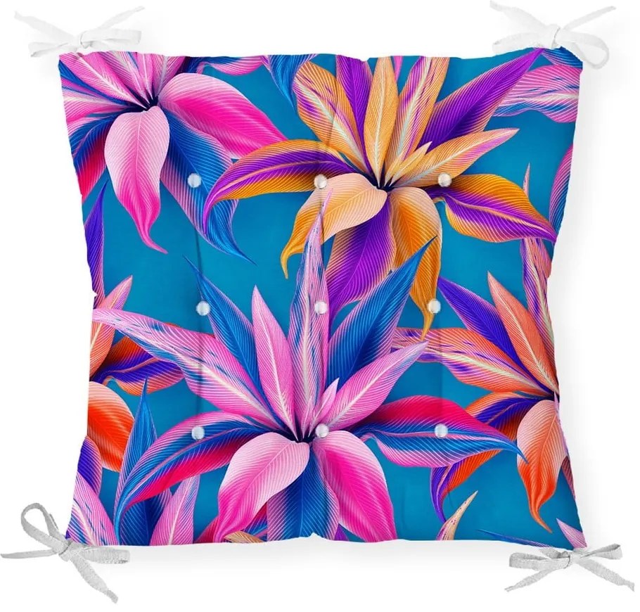 Podsedák s příměsí bavlny Minimalist Cushion Covers Bright Flowers, 40 x 40 cm