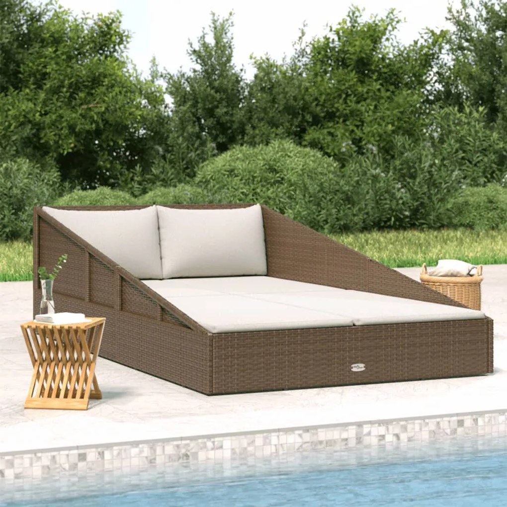 42666 vidaXL Zahradní postel hnědá 110 x 200 cm polyratan