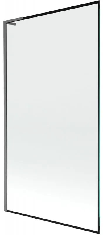 Mexen Next L, 1-křídlová vanová zástěna 100 x 150 cm, 6mm čiré sklo-černý vzor, ​​grafitový profil, 895-100-000-03-70-66