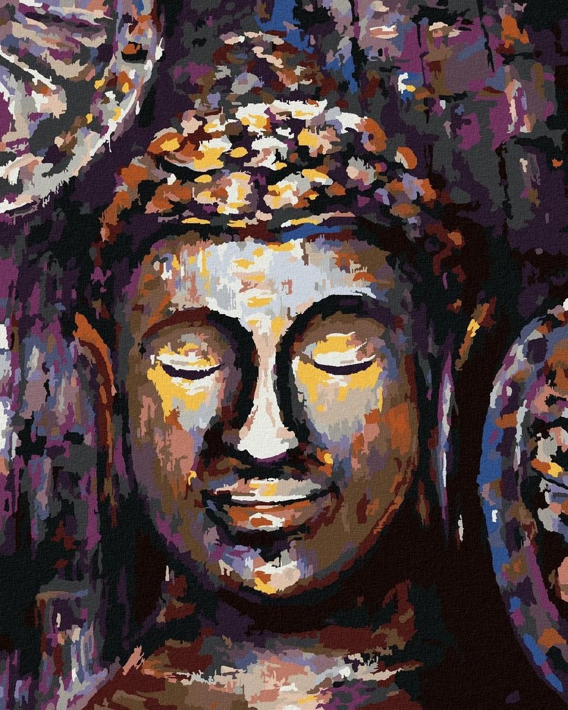 zuty zuty - malování podle čísel - buddha v barvách, 80x100 cm, plátno