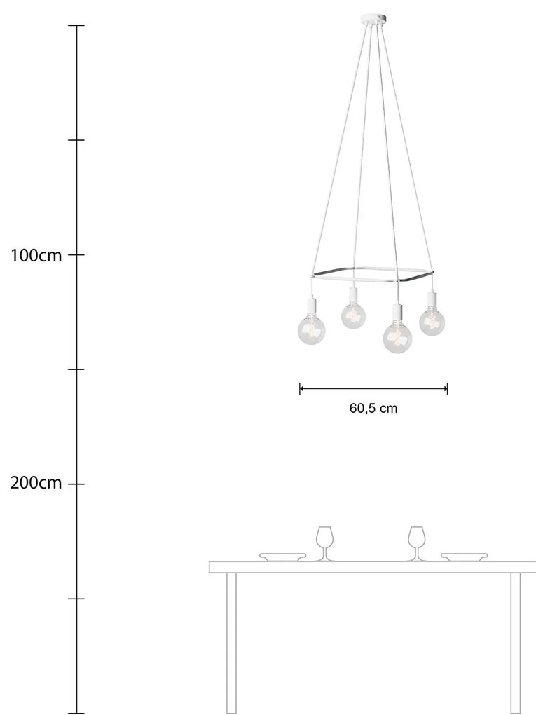 creative cables Lustr cage glóbus se 4 žárovkami Barva: Černá