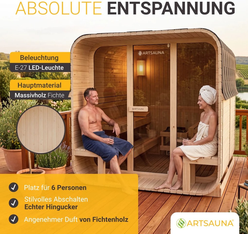 Artsauna Venkovní sauna Cube Fjora XL
