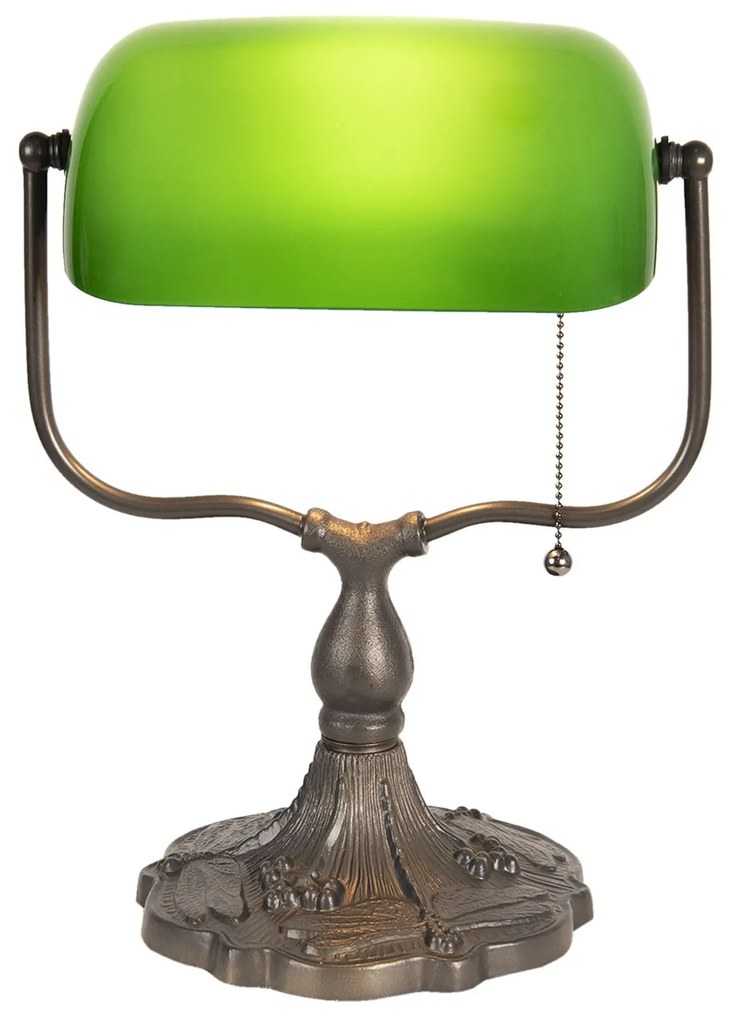 Zelená bankovní lampa tiffany Velves - 27*20*36 cm 1x E27 / max 60w