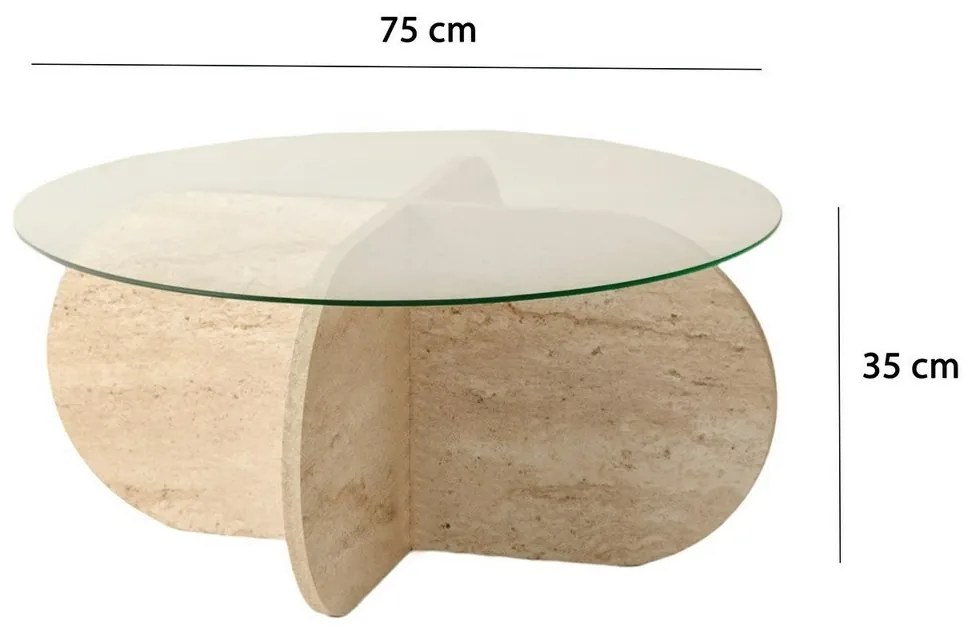 Konferenční stolek Bubble Travertine
