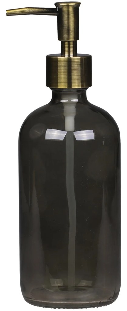 Chic Antique Skleněný dávkovač na mýdlo Coal 480 ml, šedá barva, sklo, plast