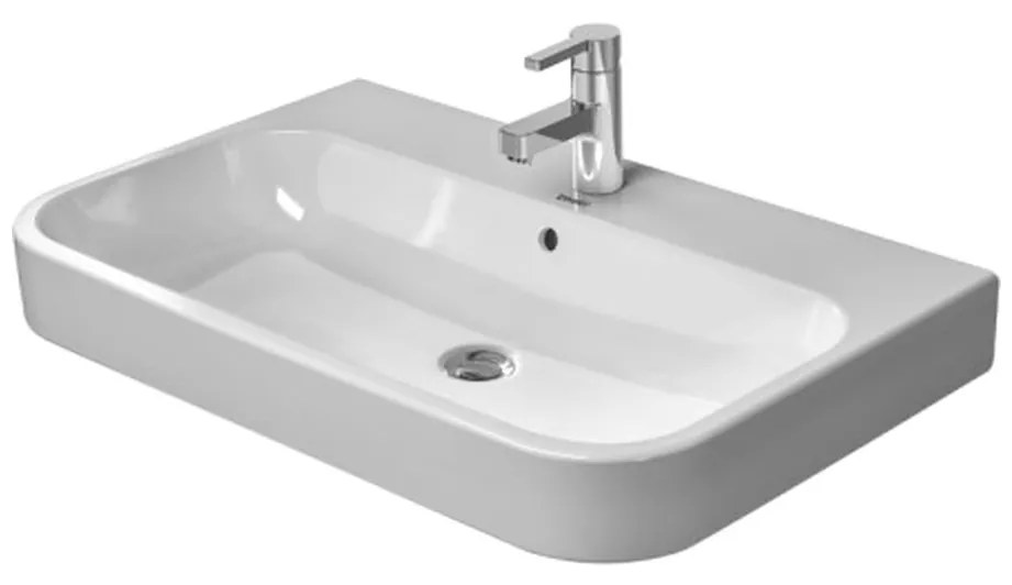 Duravit Happy D.2 - Broušené umyvadlo, 1 otvor pro armaturu propíchnutý, 800 x 505 mm, bílé 2318800027