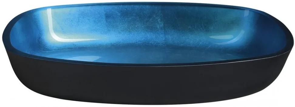 Sapho KVAORE skleněné umyvadlo na desku, 54x39,5 cm, modrá TY224