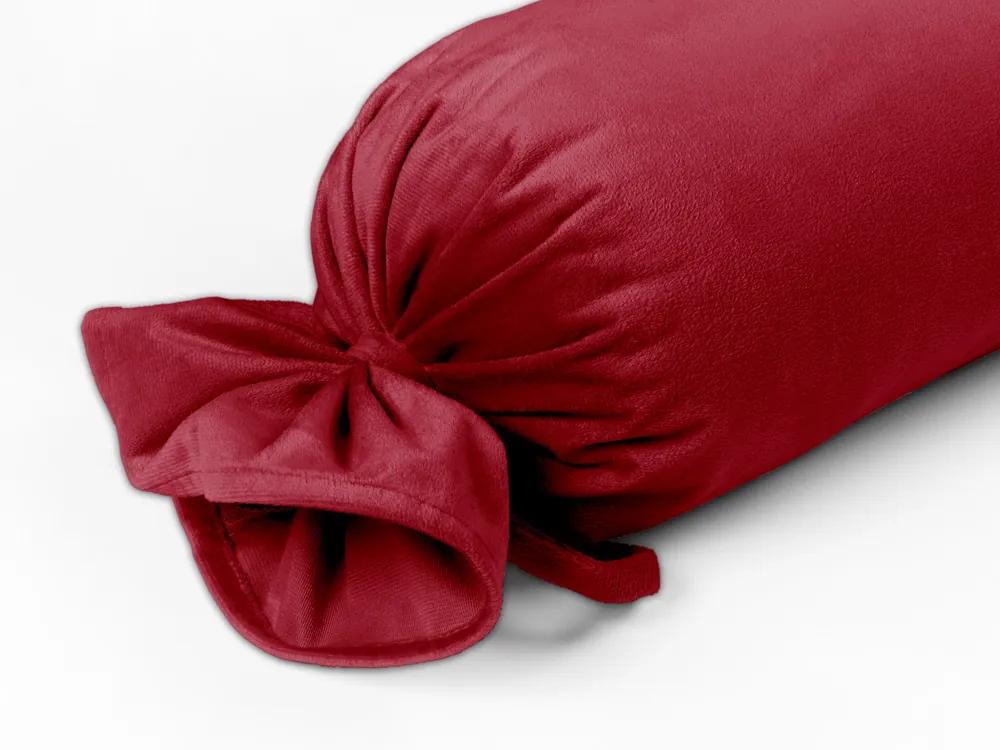 Biante Sametový polštář válec bonbon Velvet Premium SVP-007 Malinově červený 15x100 cm