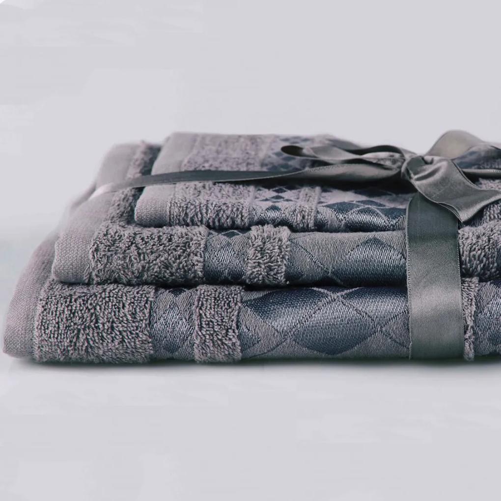 XPOSE® Dárkový set ručníků - antracitový 3ks