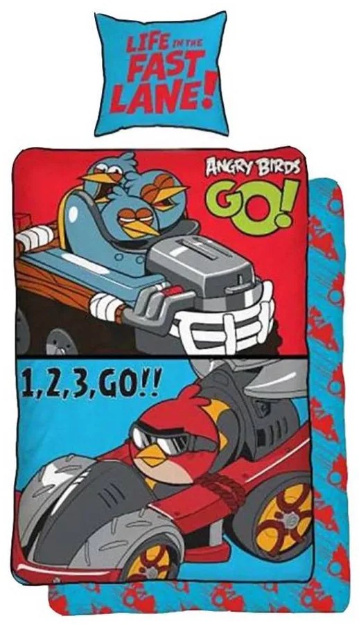 Dětské bavlněné povlečení ANGRY BIRDS 008 BL 140x200/70x90