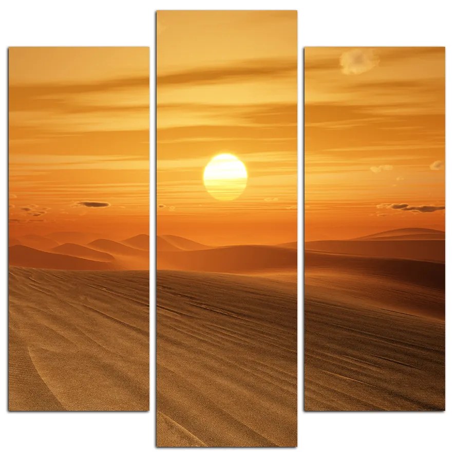 Obraz na plátně - Pouštní západ slunce - čtverec 3917C (105x105 cm)