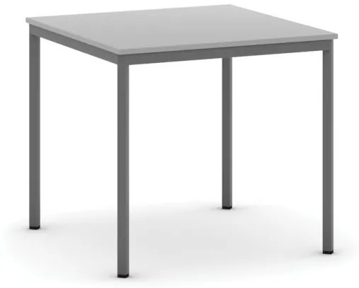 Jídelní stůl, 800 x 800 mm, deska šedá, podnož tm. šedá