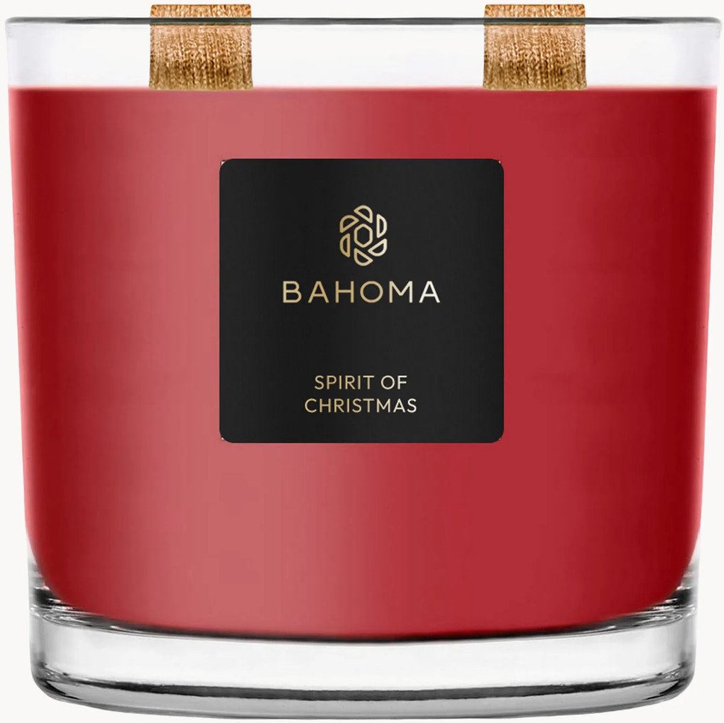 Ručně vyrobená vonná svíčka se dvěma knoty Spirit of Christmas (cassis, hřebíček a ambra)
