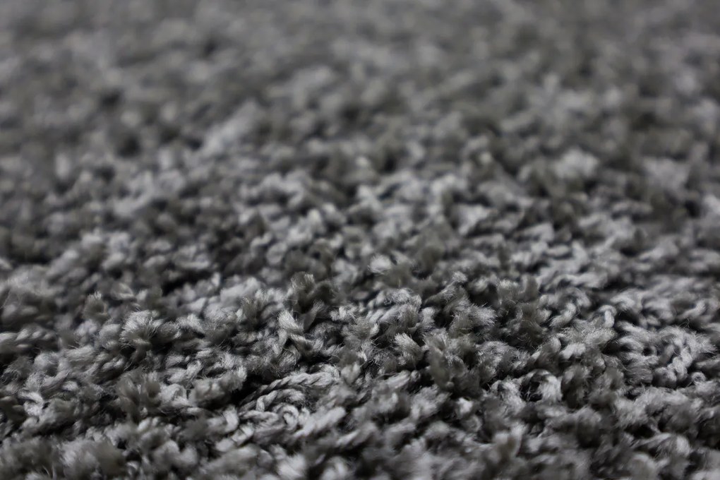 Vopi, Kusový koberec Color Shaggy šedý kruh, 400x400 (průměr) kruh, šedá, kancelář