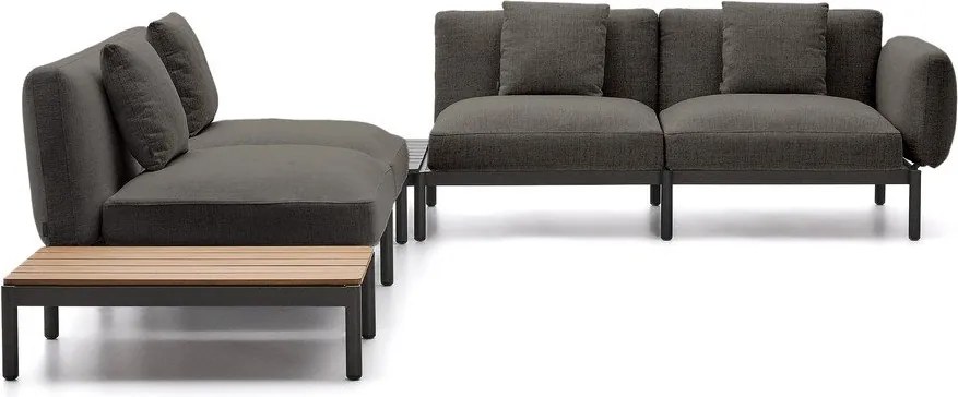 Tmavě šedá čalouněná zahradní pohovka (do L) Sorells – Kave Home