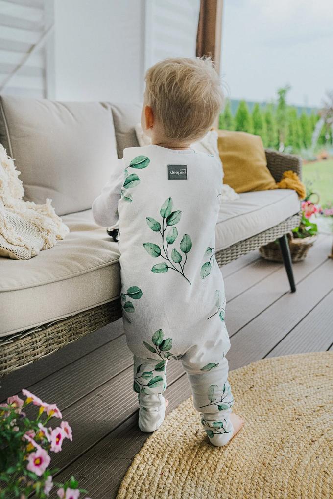 Sleepee Celoroční spací pytel s nohavicemi JUNGLE PLANT z bavlny Zvolte rozměr: M (3 - 4 roky)